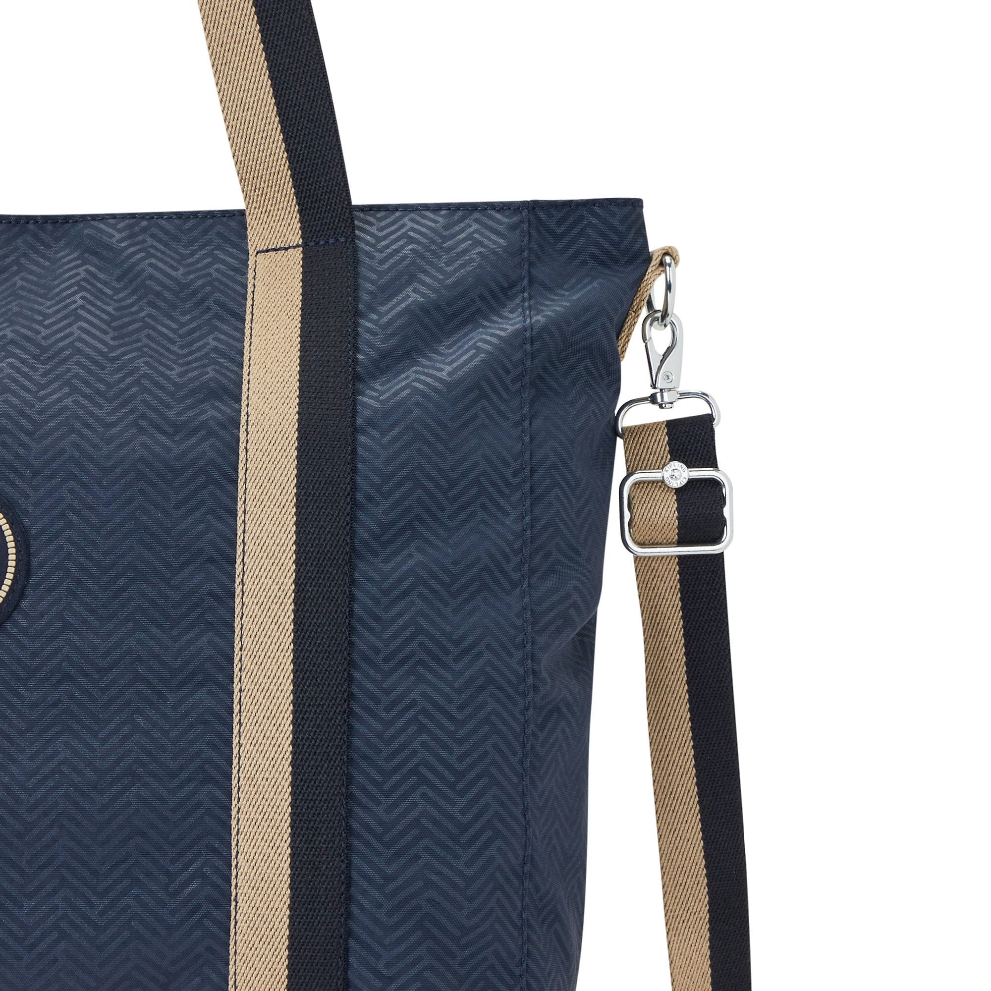 Kipling Womens Women's Asseni Bag, Lightweight Everyday Purse, Nylon Shoulder Tote Bag, Endless Bl Emb, 19.25 L x 13.75 H 6 D US