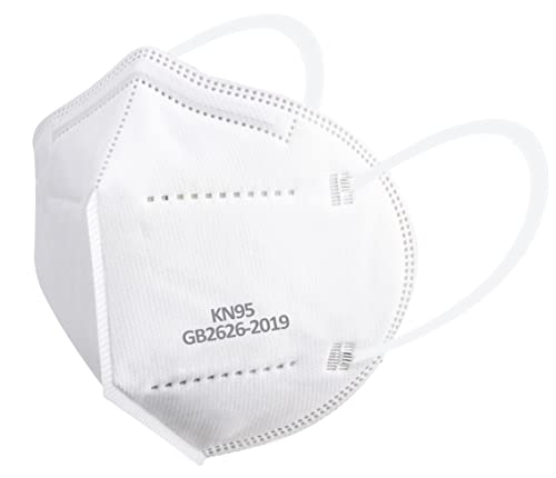 VERNASSA KN95 Face Mask 50 Pcs, 5-Ply Breathable KN95 Masks, Filter Efficiency≥95% Against PM2.5, Individually Wrapped, Disposable White Face Masks