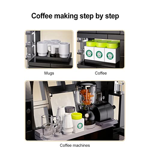 LOADS Coffee House Building Sets with LED Lighting Kit, House Building Blocks Architecture Model Assembly Toy for Adults Kids, Compatible with Lego (765 Pieces)