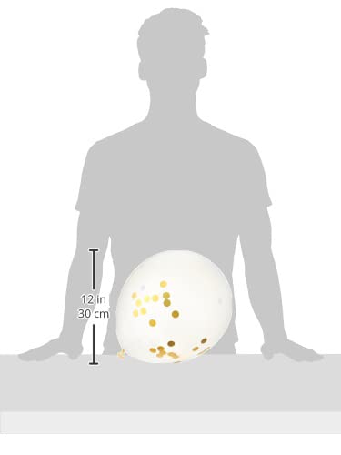 Ginger Ray Gold Confetti Filled Clear Party Balloons X 5 Party Decorations- Pick And Mix