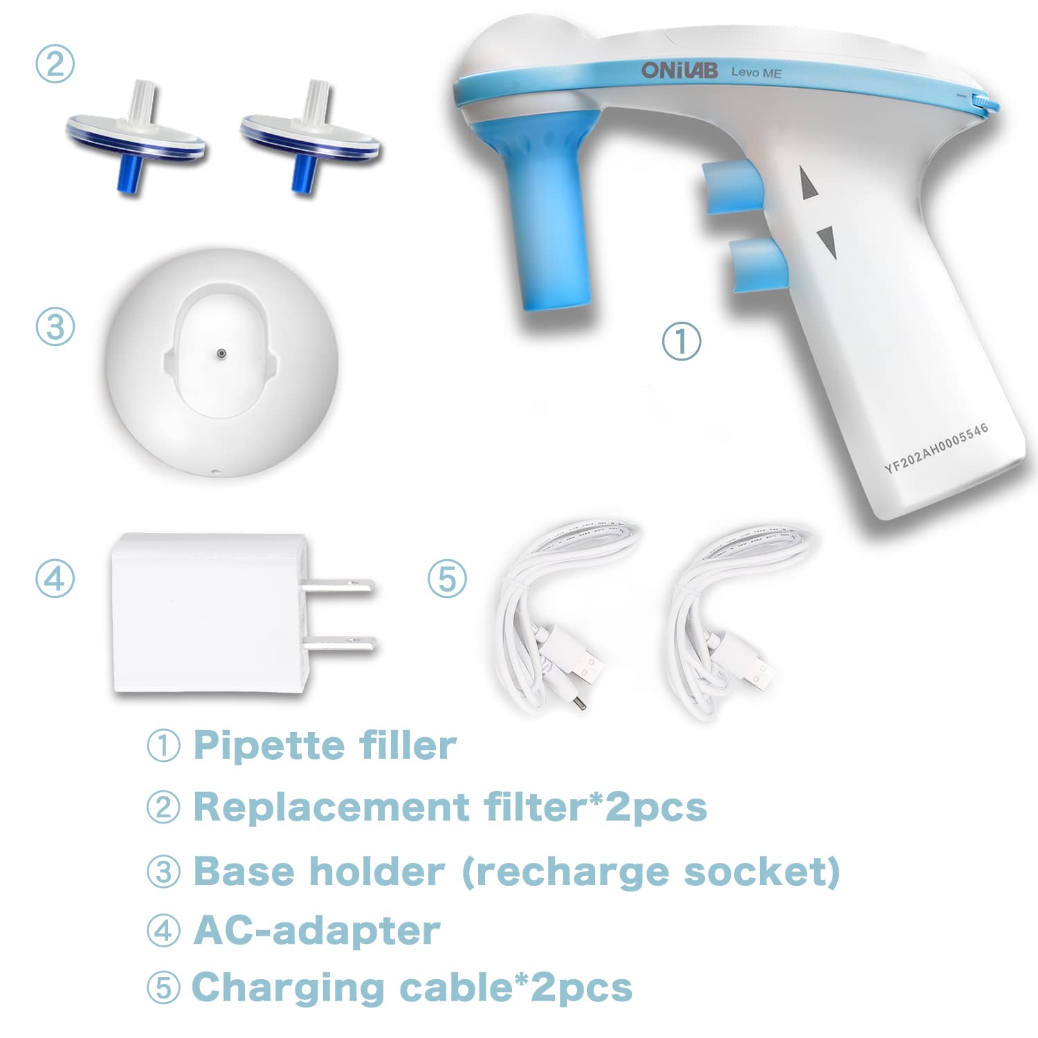 ONiLAB Electric Pipette Controller,Automatic Motorized Pipette Filler, Electric Pipettor, 0.1-100ml,Adjustable Speed