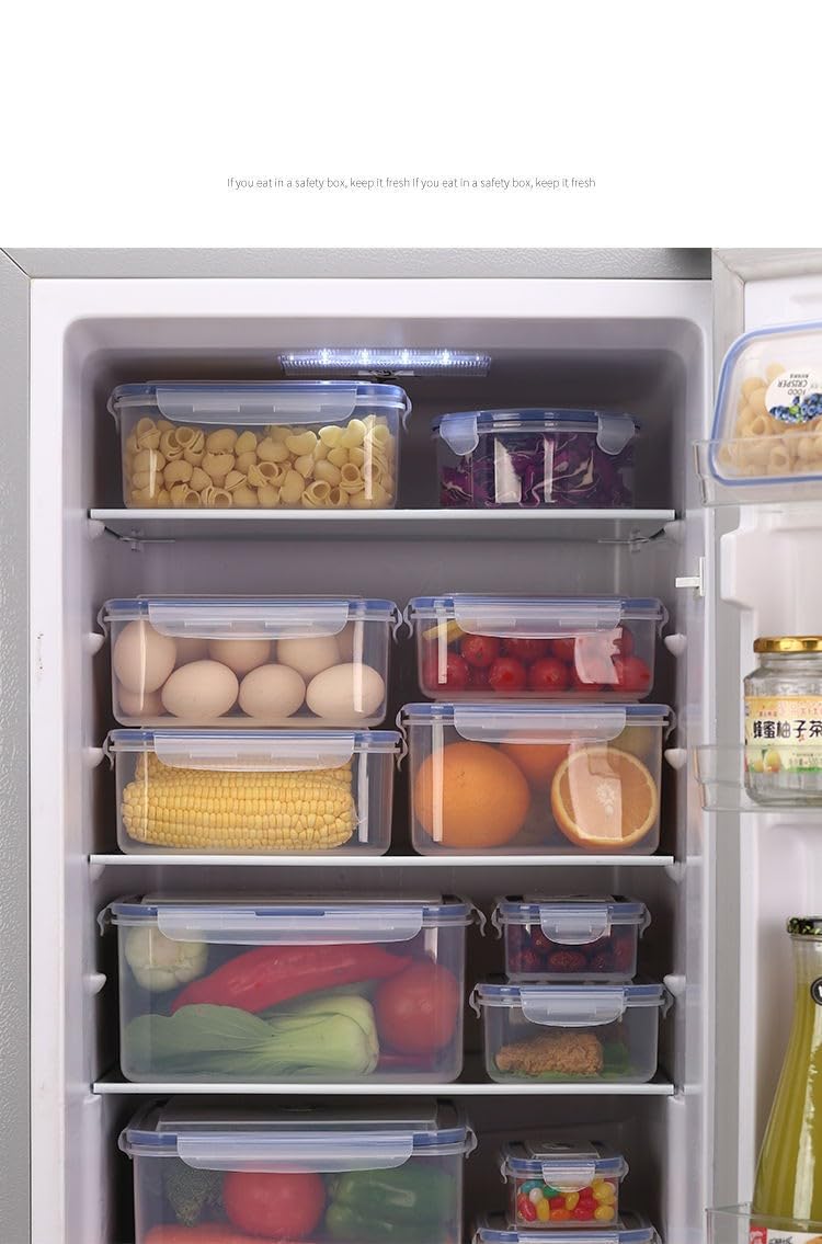 iKumar 10 Pcs (5 Containers & 5 Lids) Premium Multifunctional Large Refrigerator Fresh Food Storage Containers Set - Leakproof, BPA-Free Plastic Sealed Plastic Fresh Keeping Box with Lids