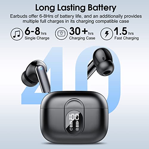 Wireless Earbuds, 2023 Bluetooth 5.3 Headphones HiFi Stereo, 40H Playtime in-Ear Earbud, Bluetooth Earbuds with LED Power Display, IP7 Waterproof Wireless Earphones Sport Headset for Android iOS