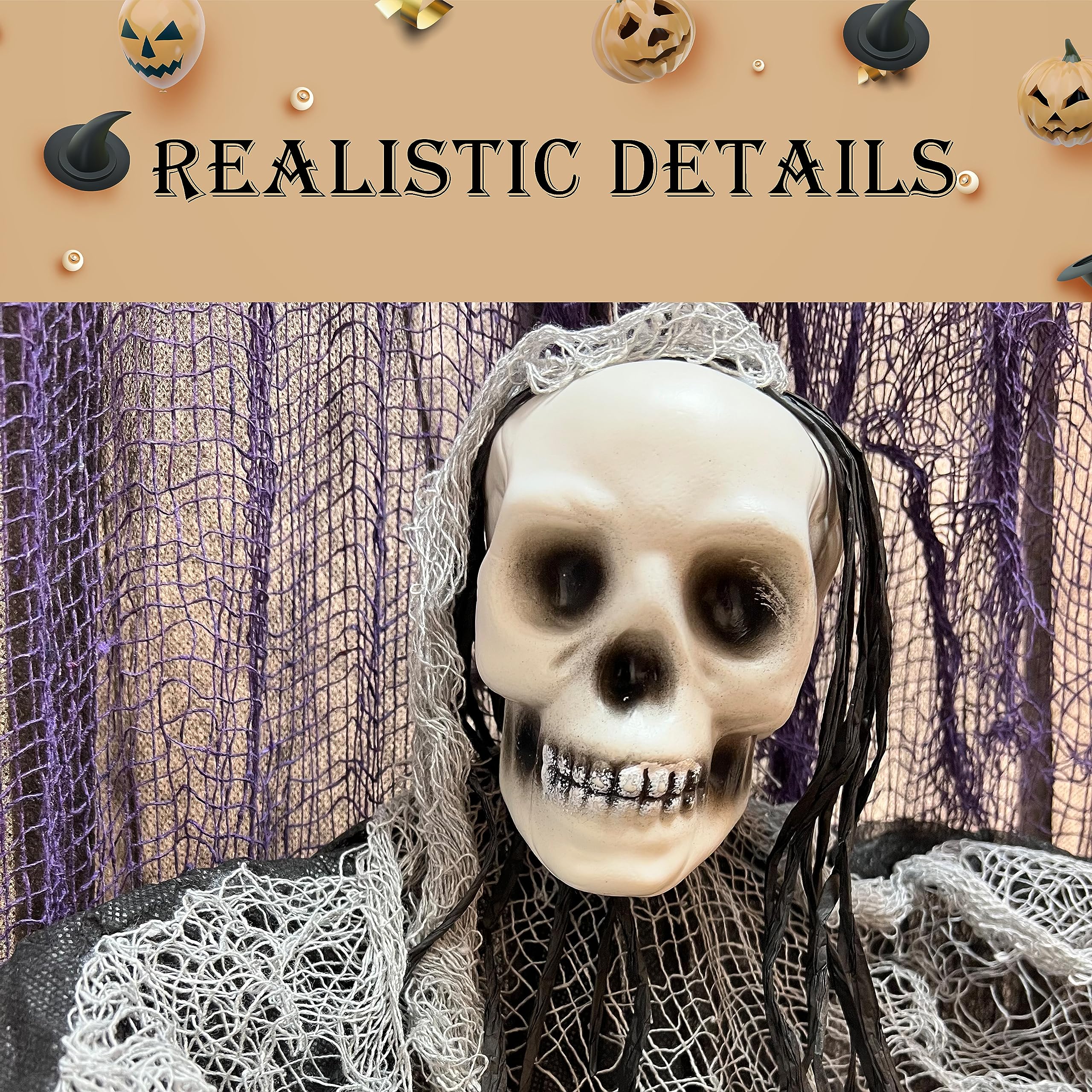 GiftExpress 2 Pack 36" Halloween Hanging Skeleton Grim Reaper, Halloween Skeleton Decorations for Haunted House Prop Indoor/Outdoor