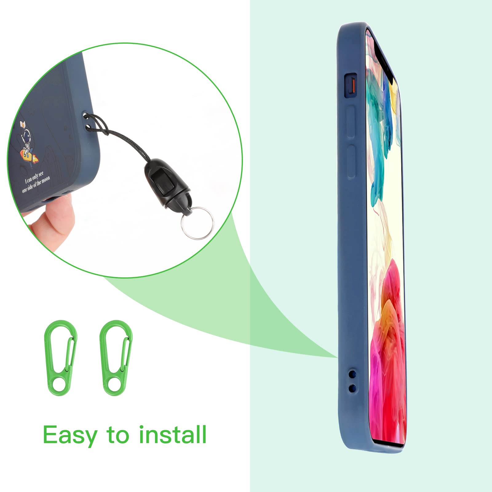 OOTSR 2PCS Black Universal Bluetooth Earphones Lanyard Hand Strap Universal Phone Cord Wrist Strap String Compatible with Wallet, Phone Cases, USB Flash Drives
