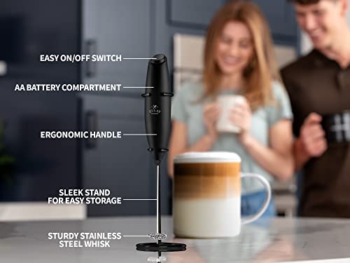 Zulay Powerful Milk Frother & Magia Super Automatic Coffee Espresso Machine - Frother Handheld Foam Maker for Lattes - Espresso Coffee Maker With Easy To Use 7β Touch Screen - Drink Mixer for Coffee