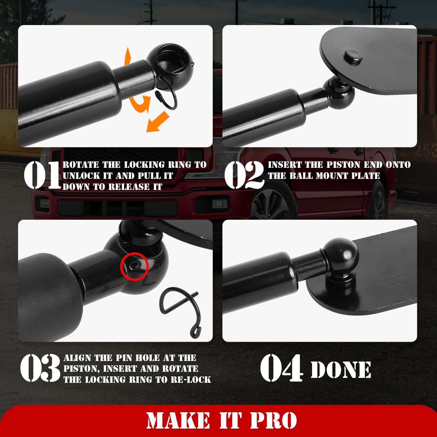 KitsPro Truck Tailgate Assist for Ford F-150 2015-2024 Truck Accessories Tailgate Damping Strut, Pack of 1