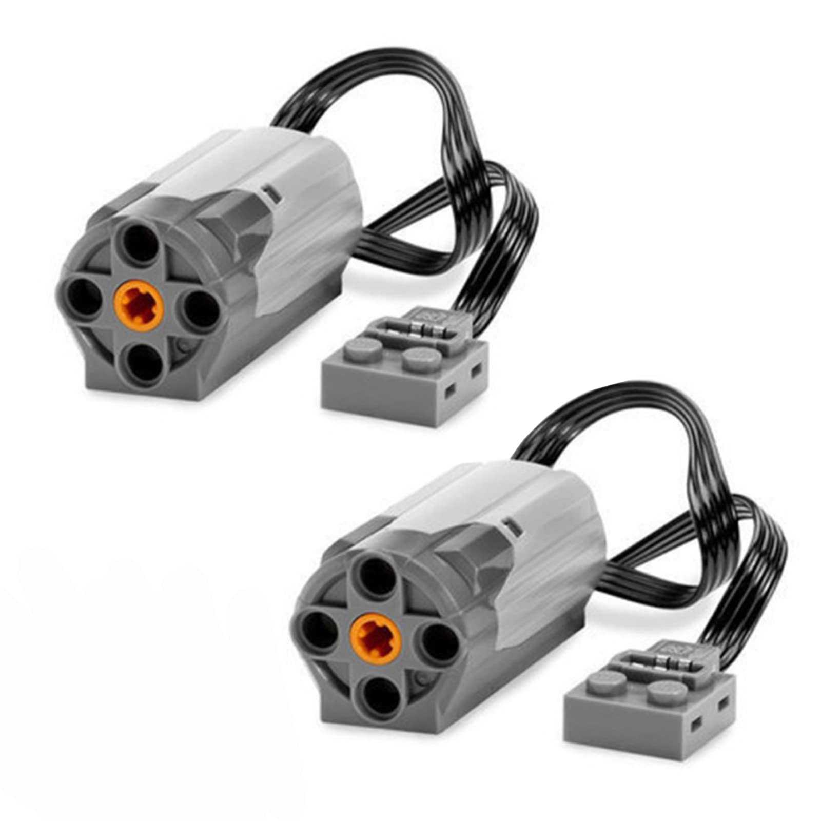 Itcaoseklu 2Pcs Speed Power Functions Motor Accessories, 2 M Motor Toy, Building Block Programming Education Toys for Kids Adults