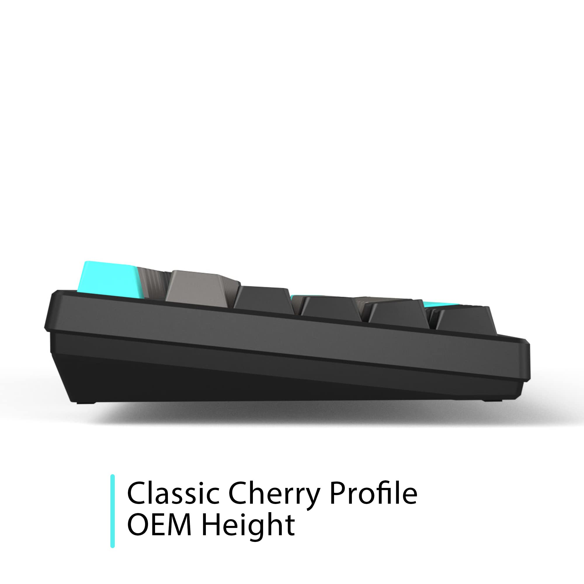 KEYMECHER PBT Custom Keycaps Compatible with Cherry MX, Kailh, Getern Switches and Clones, Cherry Profile, Doubleshot 188-Keycap Set for Mechanical Gaming Keyboard, Cyan Night