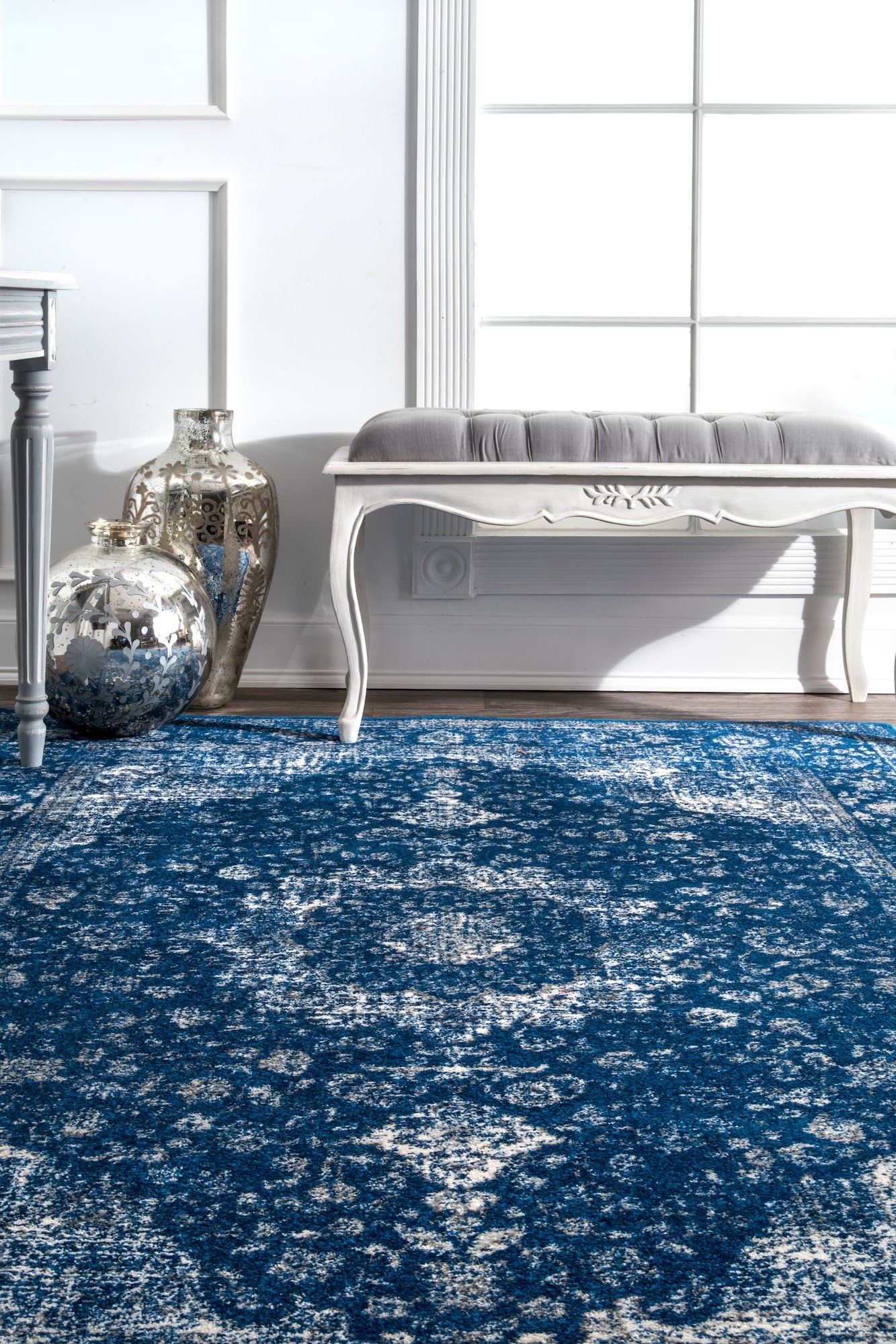nuLOOM Paisley Verona Vintage Persian Area Rug, 4' x 6', Dark Blue