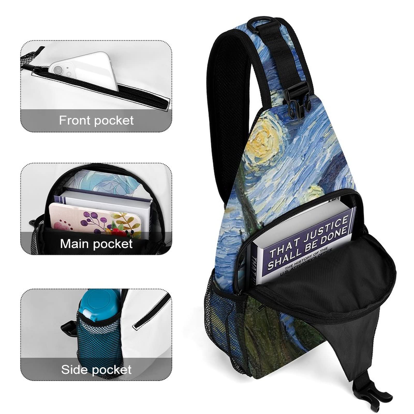 IMPCOKRU Sling Bag for Men Women Crossbody Backpack 23,Lightweight Shoulder Backpack for Causal Sport Travel Hiking.