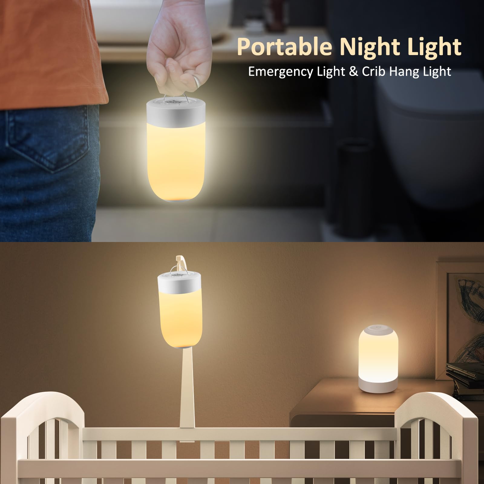 G Keni Baby Night Light for Kids, LED Touch Lamp, Stepless Dimming Nursery Lamp with Timer, Breastfeeding, Diaper Change, Sleep Aid, USB Rechargeable White/Natural/Warm Bedside Light for Bedroom