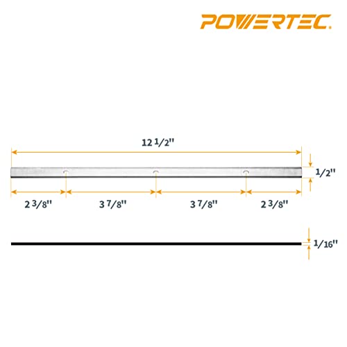 POWERTEC 128033 12-1/2 inch Planer Blades for Delta 22-560, TP305, TP400LS, 22-565, Replacement Planer Knives for 22-562, Set of 2