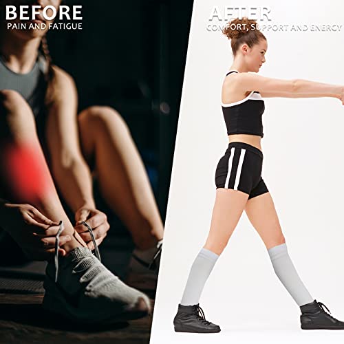 hello momoya Compression Socks for Women Men Knee High Support Socks 8 Pairs for Nurses, Running, Flying, Athletic