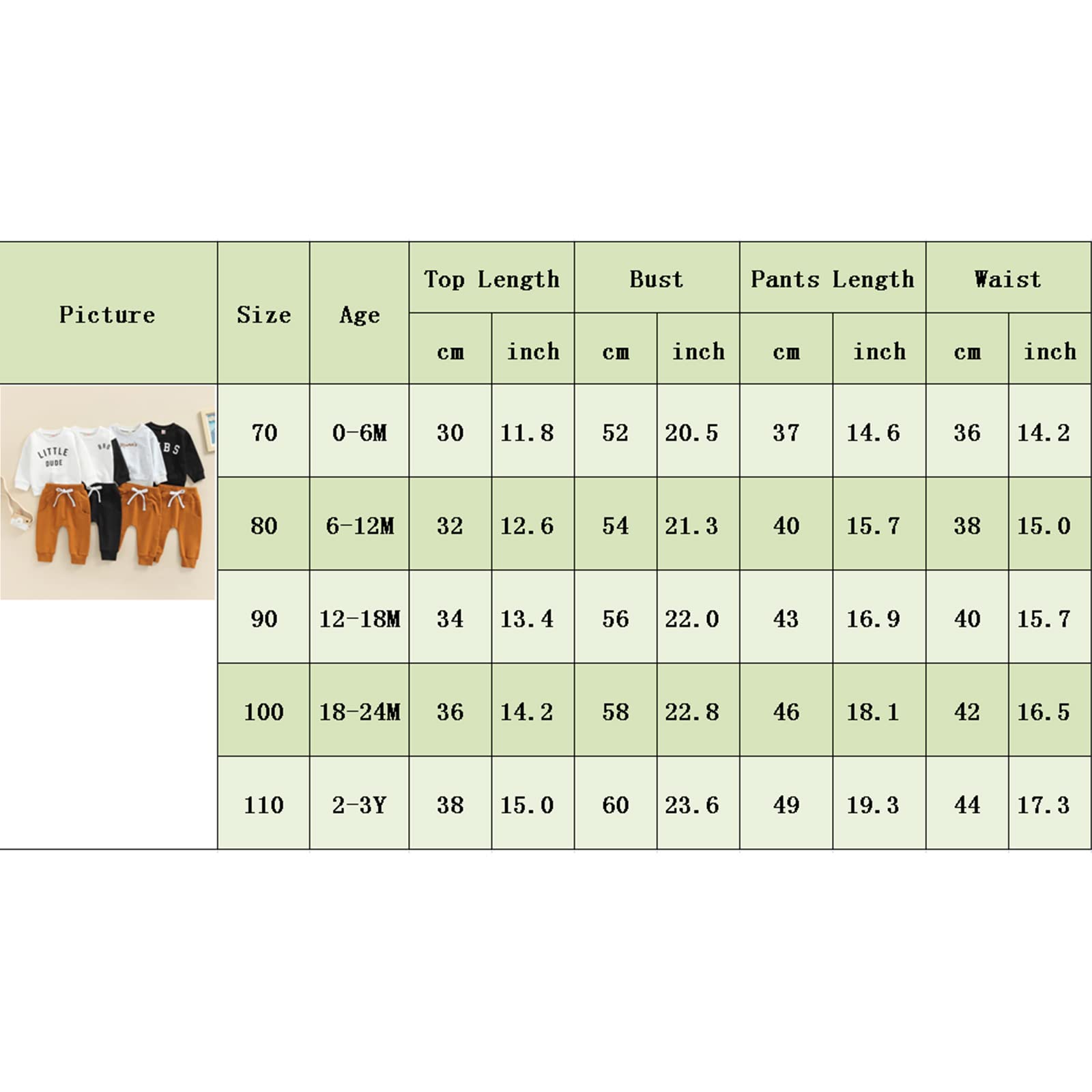 MAYUMMPY Infant Baby Boy Girl Clothes Long Sleeve Crewneck Sweatshirts Pullover Top Pants Set Fall Winter Outfit (BRO,6-12 Months)