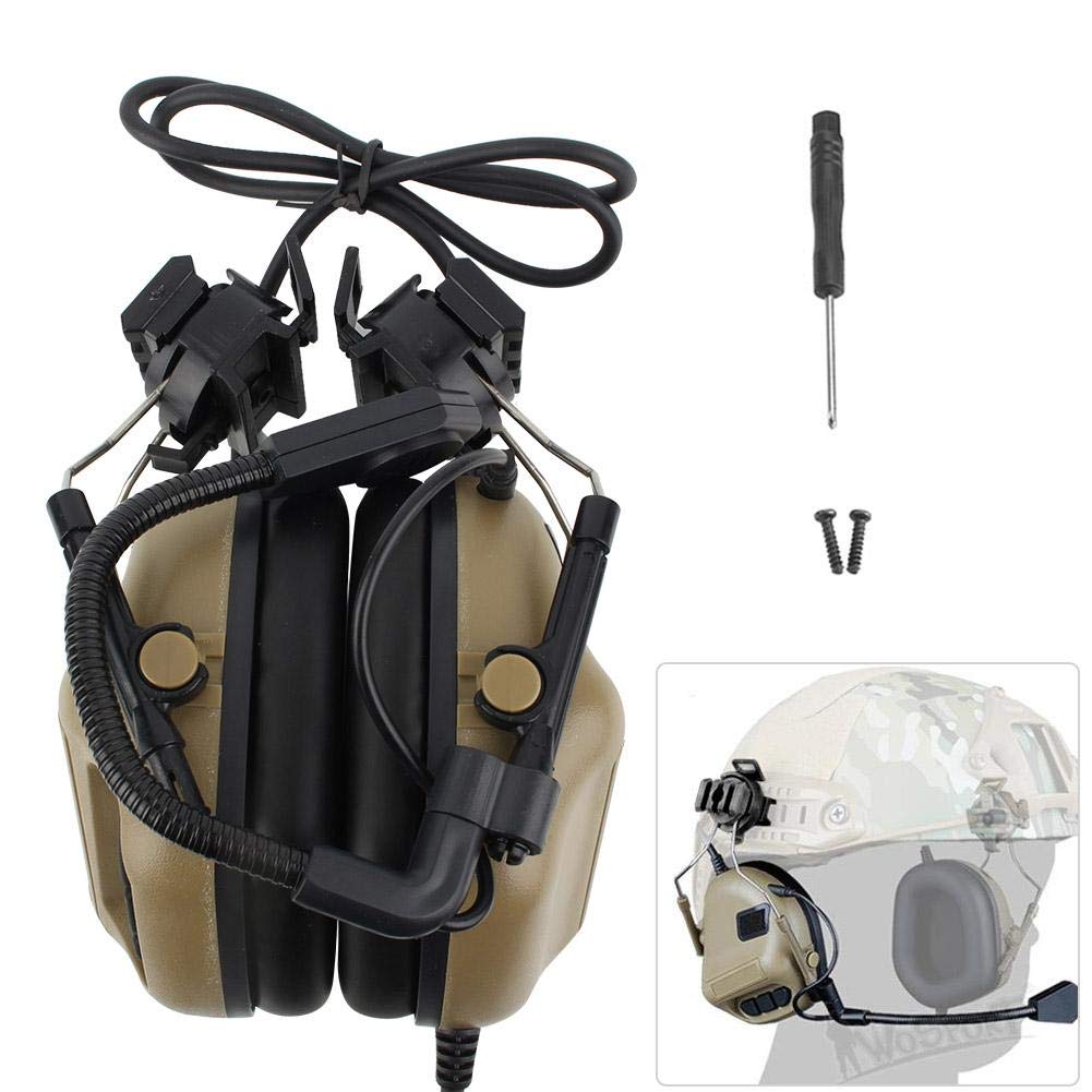 Hearing Protection Electronic Earmuffs, Helmet Microphone Tactical Headset Noise Canceling Microphone Headset for Airsoft Shooting Hunting Combats Games