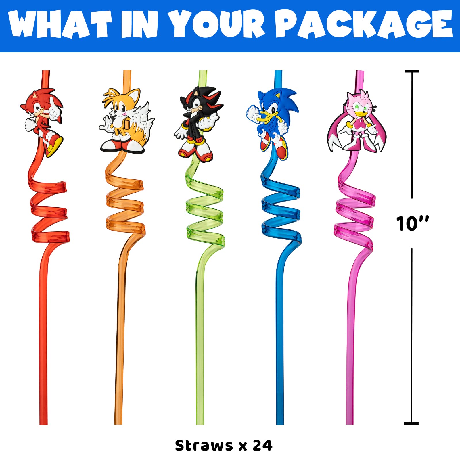 Mazubless 24Pcs Birthday Party Supplies Reusable Drinking Straws,8 Designs Video Game Themed Party Favors
