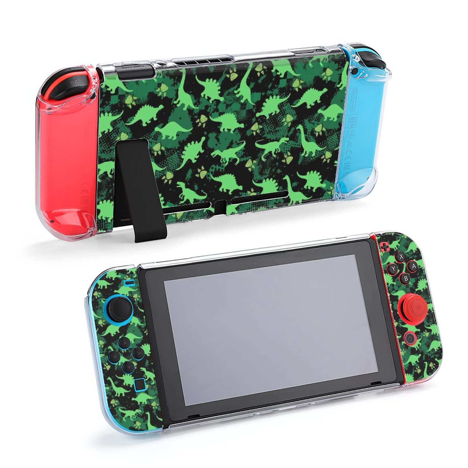 GADZILLE Dockable Switch Case Vintage Cartoon Dinosaur Switch Case 360°Full Protection Anti-Fall-Scratch Durable Hard Nintendos Switch Case Protector for Switch Console and Joy-Cons