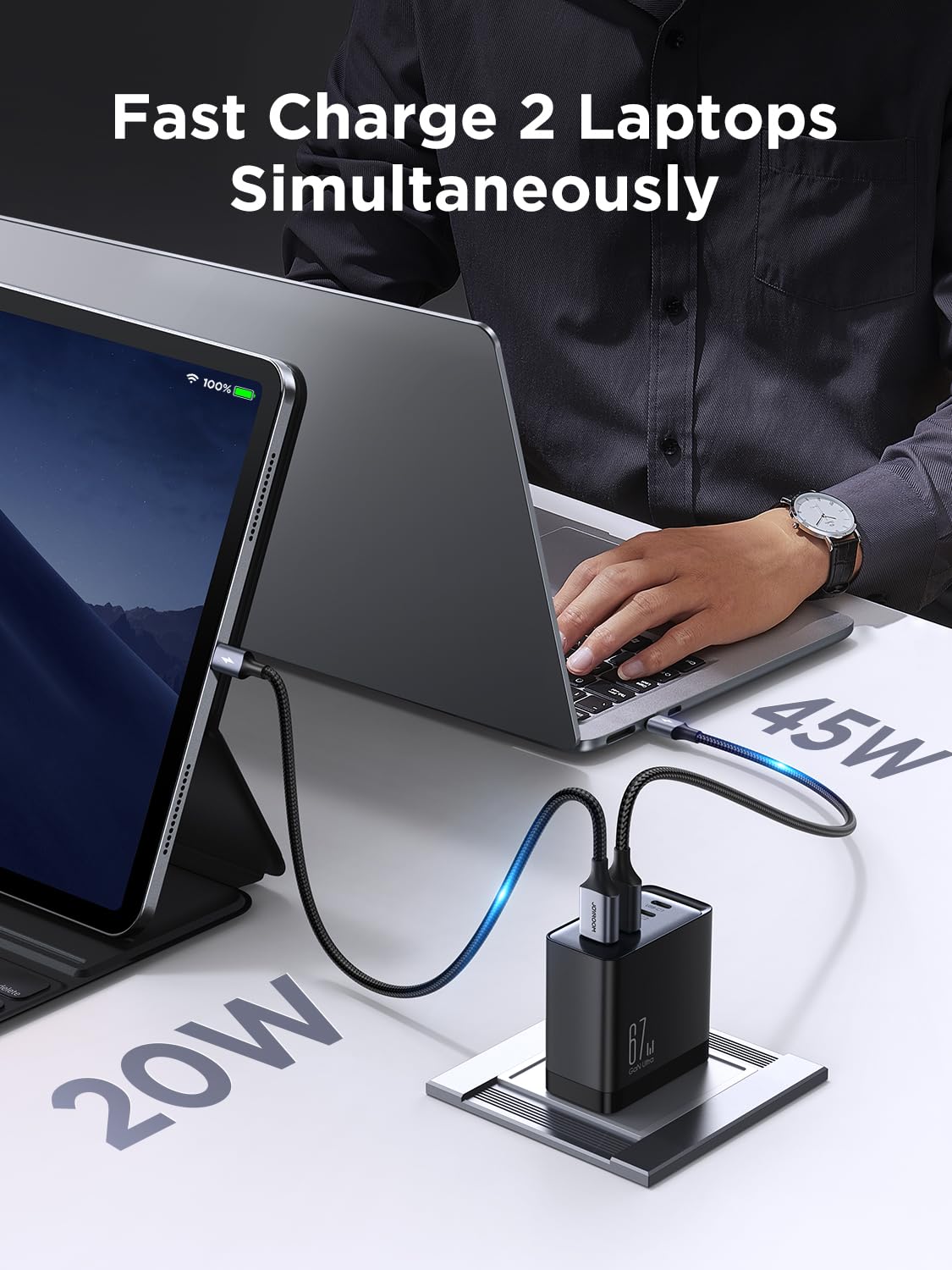 JOYROOM 67W USB C Charger Block, 4-Port Foldable GaN Wall Fast Charger Adapter Compact for iPhone 16/5/14 Pro Max, MacBook Pro/Air, iPad Pro/Air, Galaxy, Dell XPS, Pixel 7, Google Pixelbook