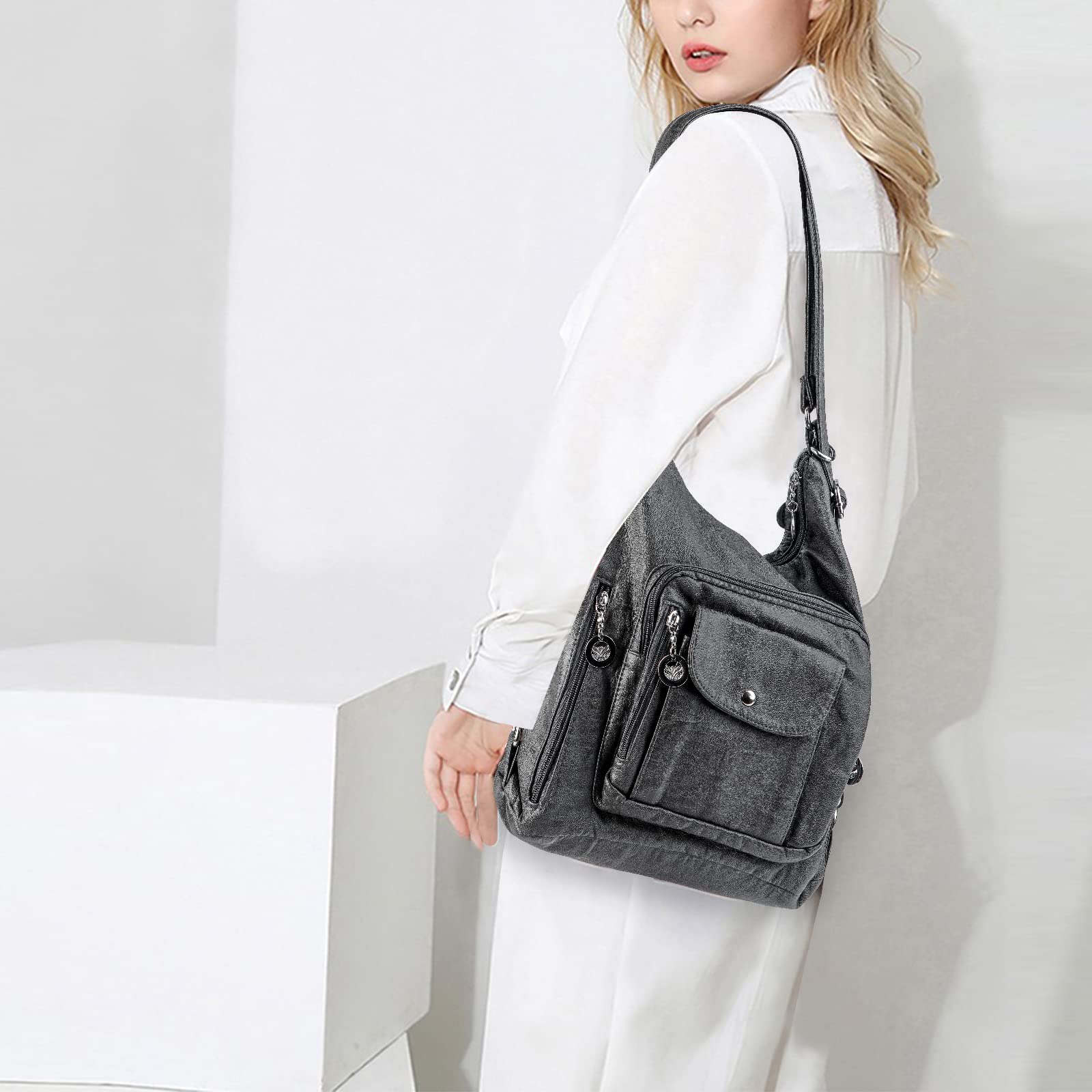 Handbags for Women Hobo Bags Shoulder Bag Tote Bag Satchel Handle Bag (Gray)