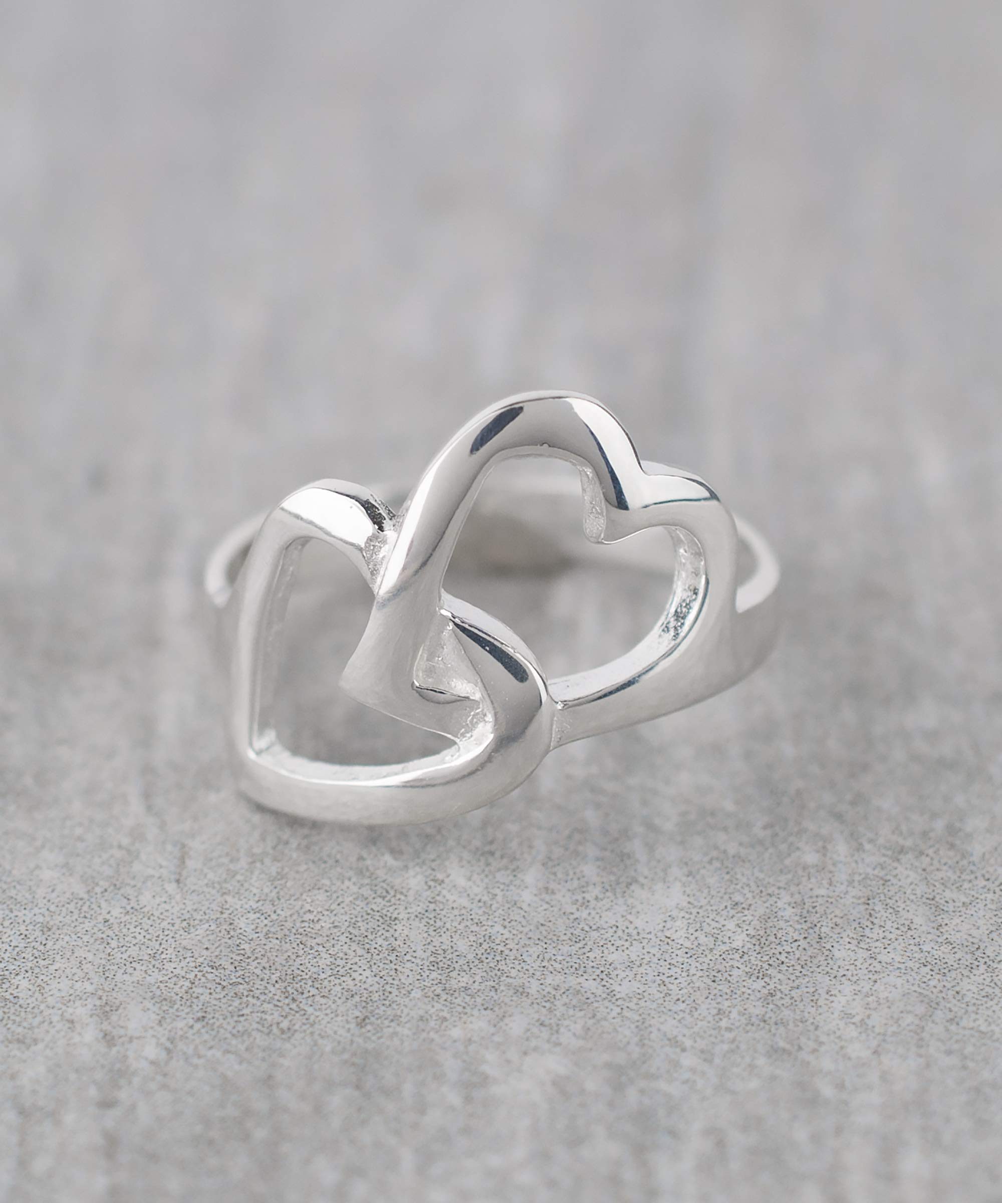 Heart to Heart 925 Sterling Silver Eternal Love High Polish Ring, Valentine's Day Jewelry Gift for Her (7)