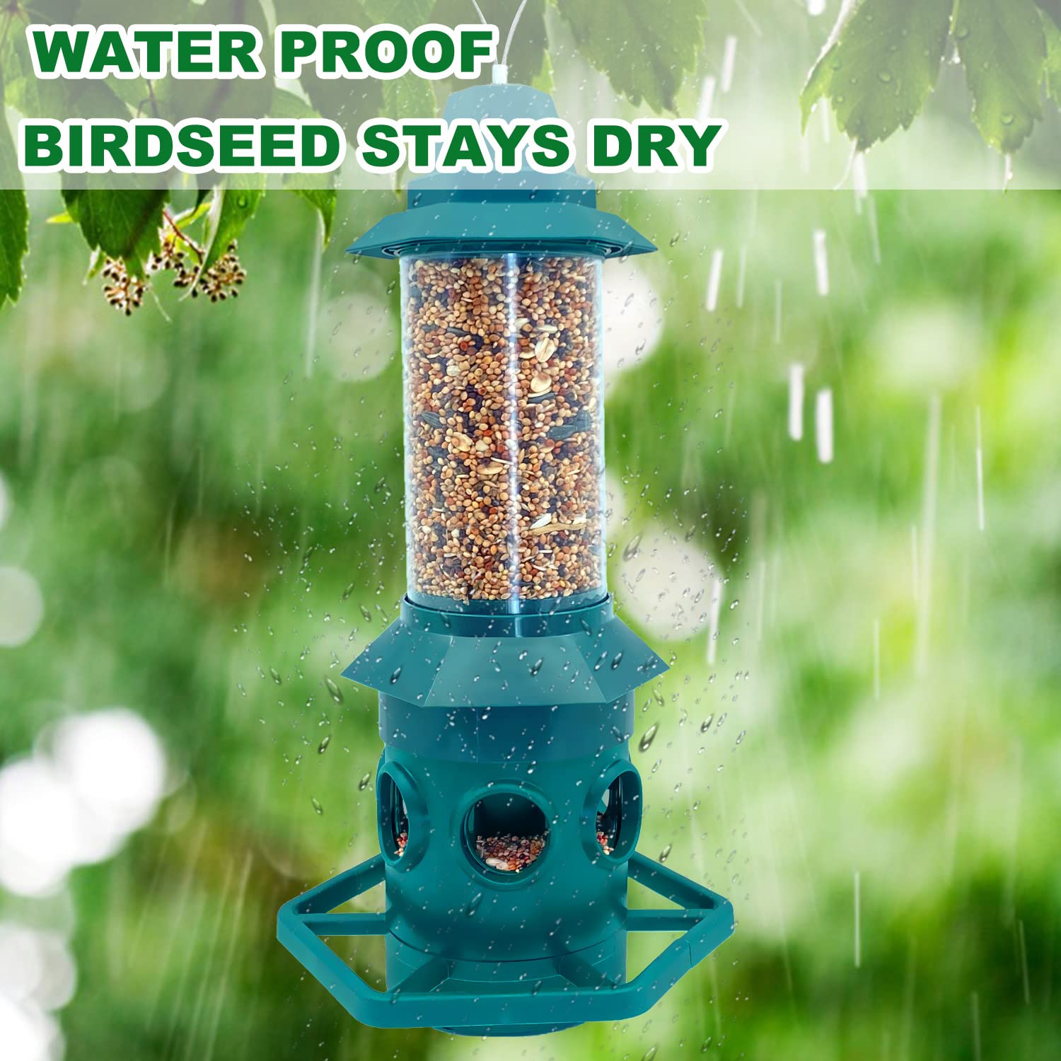 Leak Proof Hummingbird Feeder,2 Pack Hummingbird Feeders for Outdoors Hanging with 20 Feeding Ports,Easy to Install,Clean and Fill,Built-in Moat,12 oz