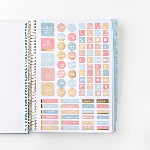 PPP 2023 Home Planner (Blue Leaf) | Work from Home Planner w/Stickers | Daily Checklist | Monthly Budget Worksheet | Monthly Calendar Layout | Vacation Checklist | Coil Binding | Poly Laminated Cover