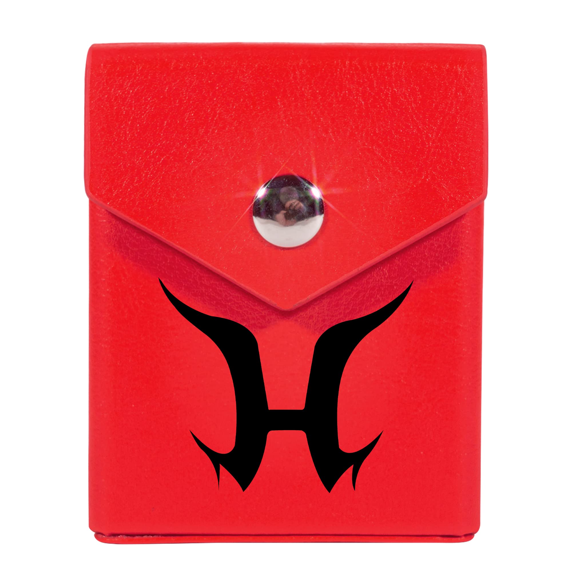 HERO Symbol Deck Box/Deck Case - Built in Belt Loop/Clip - Hard Shell Faux Leather - Compatible with Yu-Gi-Oh, MTG, CFV, Digimon, F&B and other Trading Card Games