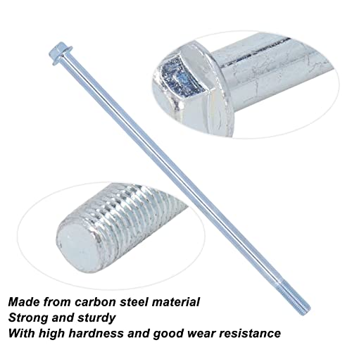 Kadimendium Half Tooth Bolt, Hex Half Tooth Bolts Strong Carbon Steel Standard Size Wear Resistance 10 Pcs for Polishing Machine(10x250)