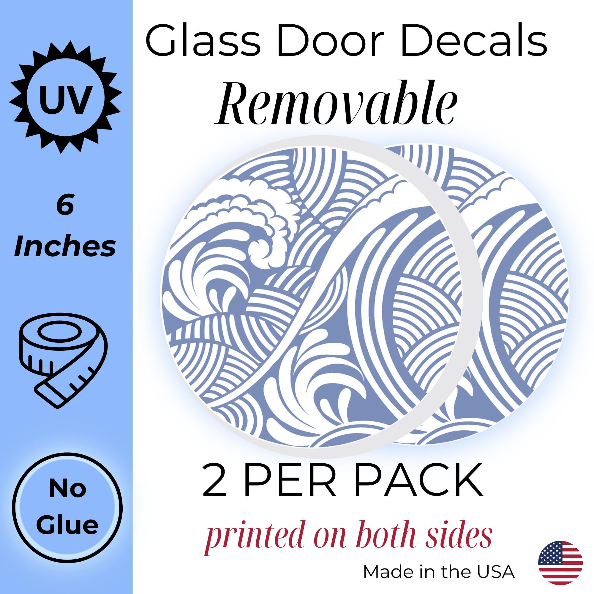 Glass Door Stickers Decals β 2 Per Pack - Printed on Both Sides - Windows, Doors, Patio, Sliding, & Shower, Removable and Repositionable. Dogs, Cats, Pets, Kids, Guests, Elderly, Bird Alert