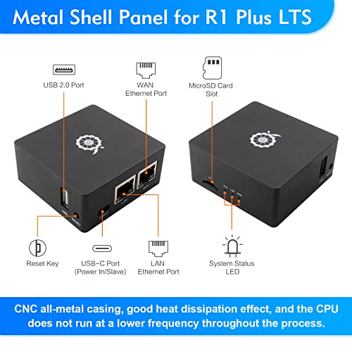 Orange Pi R1 Plus LTS 1GB LPDDR3 Rockchip RK3328 4-Core ARM Cortex-A53 64-BitSingle Board Computer, Dual Gigabit Ethernet, Development Board Run OpenWRT/Ubuntu/Debian(R1 Plus LTS+Case+Power Supply)