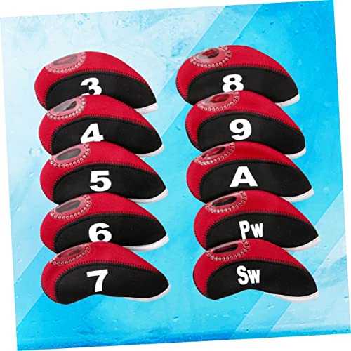 GAFOKI Golf Skort Golf Skort Golf Skort Golfing Accessories 10 pcs Red Golf Putter Headcover Club Covers Iron and Numbers with Neoprene Black Golf Iron Covers Golf Iron Covers Golf Iron Covers