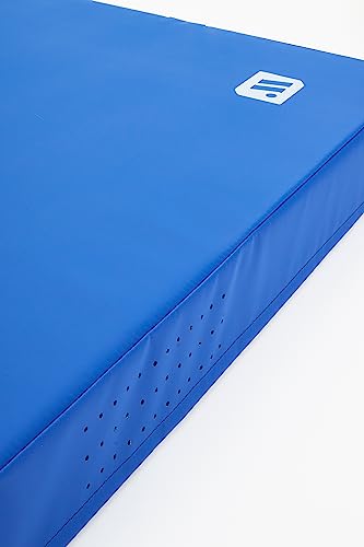 We Sell Mats 8 Inch Thick Bi-Folding Gymnastics Crash Landing Mat Pad, Safety for Tumbling, Back Handspring Training and Cheerleading, 4 ft x 8 ft, Blue