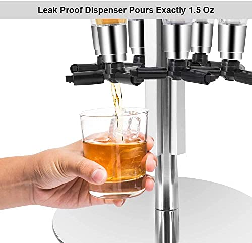 Liquor Dispenser, 6 Bottle Revolving Alcohol Rotating Dispenser Wine Beer Alcohol Bottle Beverage Stand Revolving Nozzle Drinkware Set for Wine Racks Cocktail Dispenser Wine Holder Bar Party Drinking