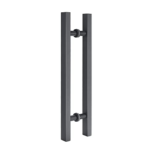 SUCHETA 60/80/100/120cm Square Entry Modern Door Handle,Modern Steel Push-Pull Door Handle for Sliding Glass Shower/Barn Door/Interior Exterior Door,Hardware Included (Color: Grey,Size: 120 x 90cm)