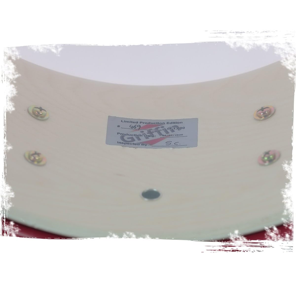 GRIFFIN Snare Drum Birch Wood Shell 14 X 6.5 Inch | Oversize 2.5" Large Vents & Custom Graphic Wrap (Limited Edition) | Red Hardware & Marching Drummers Key for Students & Pros | 8 Metal Tuning Lugs