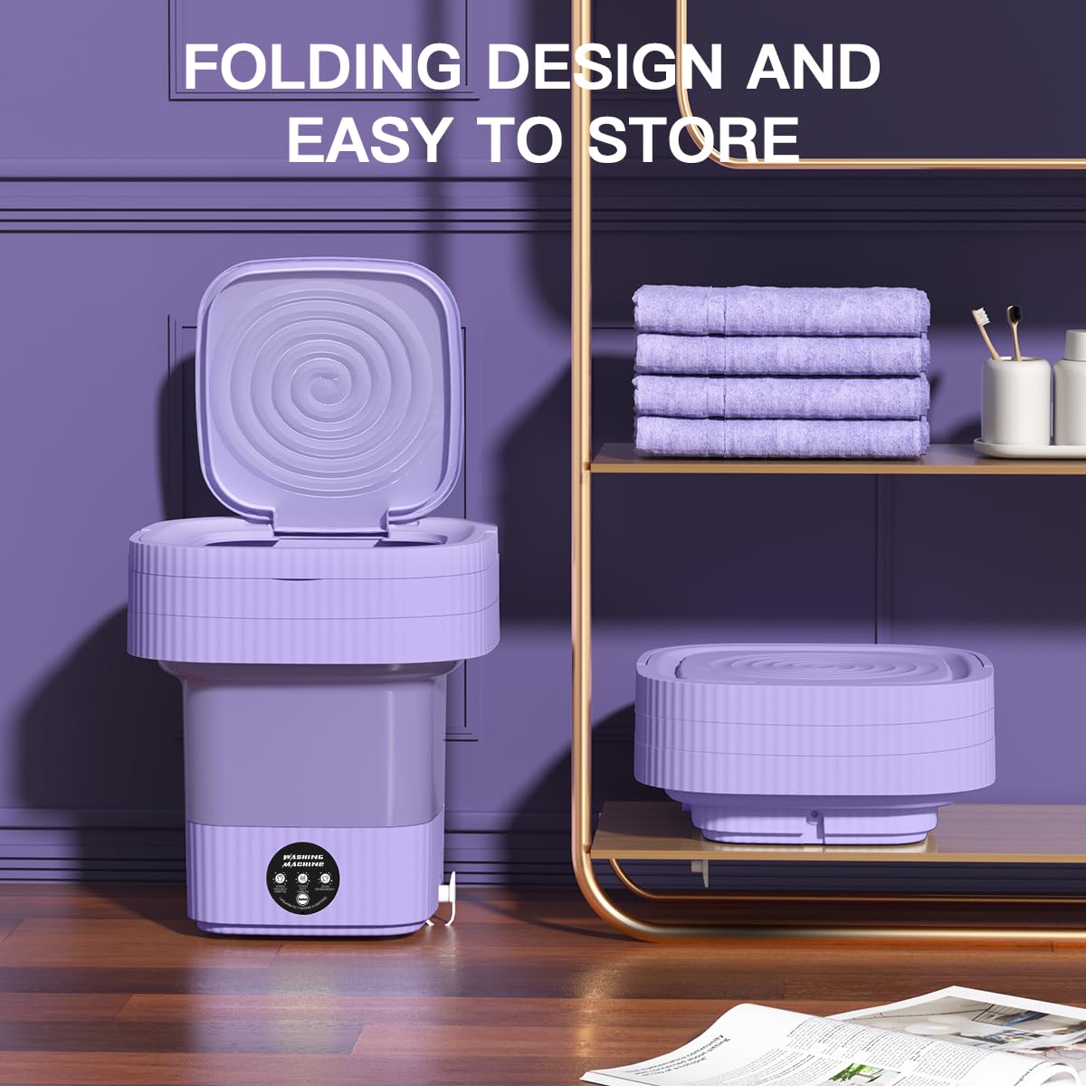 Portable Washing Machine,13L Folding Mini Washer with 3 Modes Deep Cleaning of underwear,baby clothes,Foldable Washing Machine for Apartments,Dorm,Camping,RV,Travel Laundry