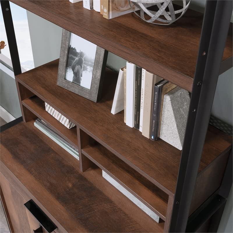 Sauder Briarbrook Engineered Wood and Metal Utility Hutch in Barrel Oak