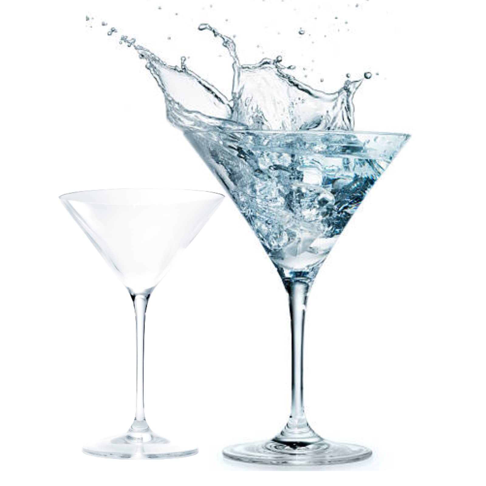 K BASIX Unbreakable Martini Glasses Set of 2 Reusable Plastic 10oz (300mL) Perfect for Cocktail Whiskey Margarita Glassware for Home Bar Martini Glass Birthday & Martini Set