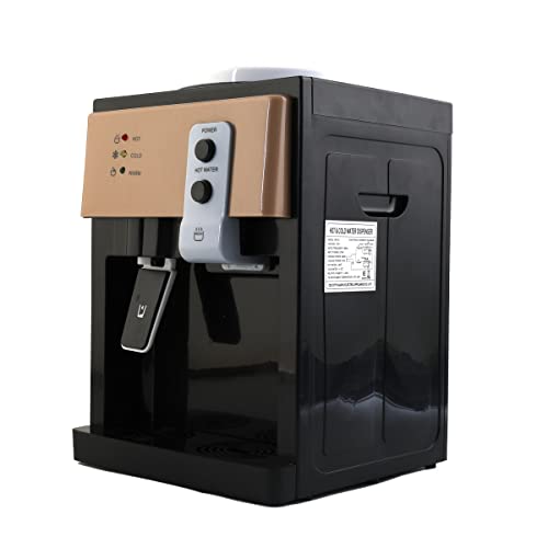 SUDEG Countertop Water Cooler Dispenser,Desktop Electric Hot and Cold Dispenser for 3 to 5 Gallon, 3 Temperature Settings, Top Loading Water Cooler Dispenser