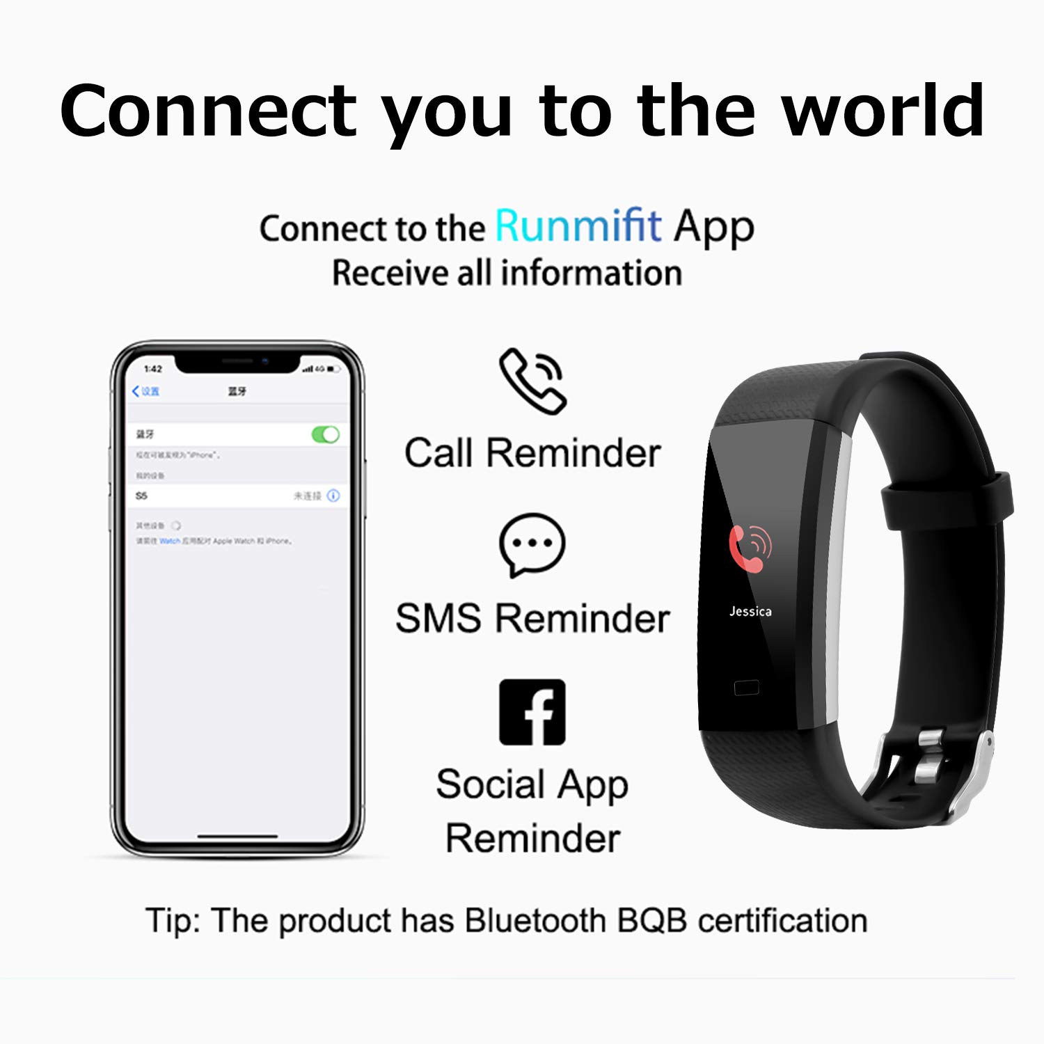 Fitness Tracker with Blood Pressure Heart Rate Sleep Monitor, Activity Tracker Smart Watch Health Tracker Pedometer Step Counter for iPhone & Android Phones for Kids Man Women (Black)