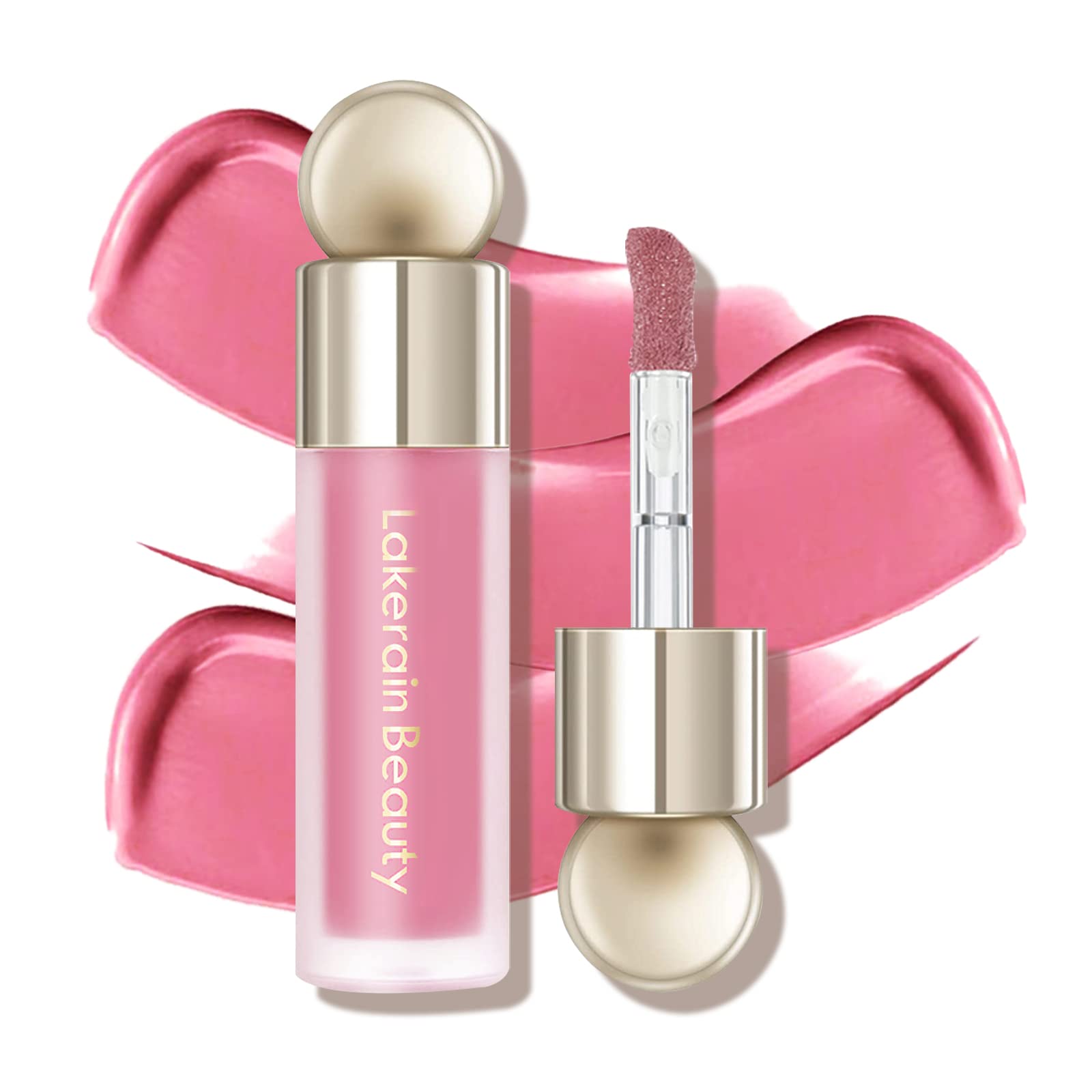 NewBang Liquid Blush, Natural Matte Finish, Hazy Dewy Cheek Tint, Beauty Soft Dewy Blush, Moisturizing Lightweight Blendable High Pigment, Soft Cream Face Blusher Makeup Breathable Feel #02Happy Pink