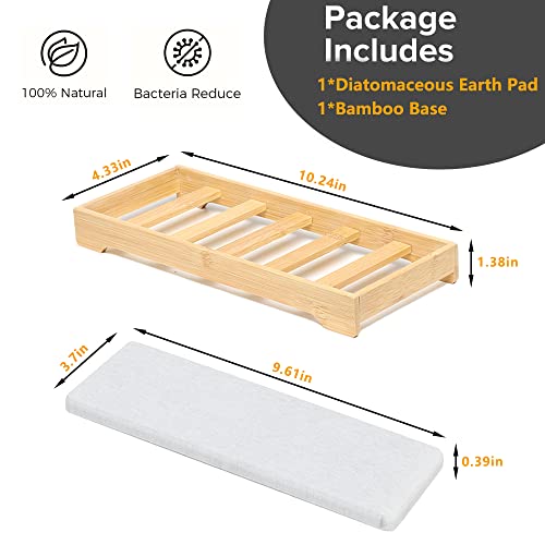 Hesanzol Instant Dry Bathroom Countertop Organizer, Drying Neat Kitchen Sink Caddy, Fast Drying Counter Tray Rack, Diatomaceous Earth Sink Tray