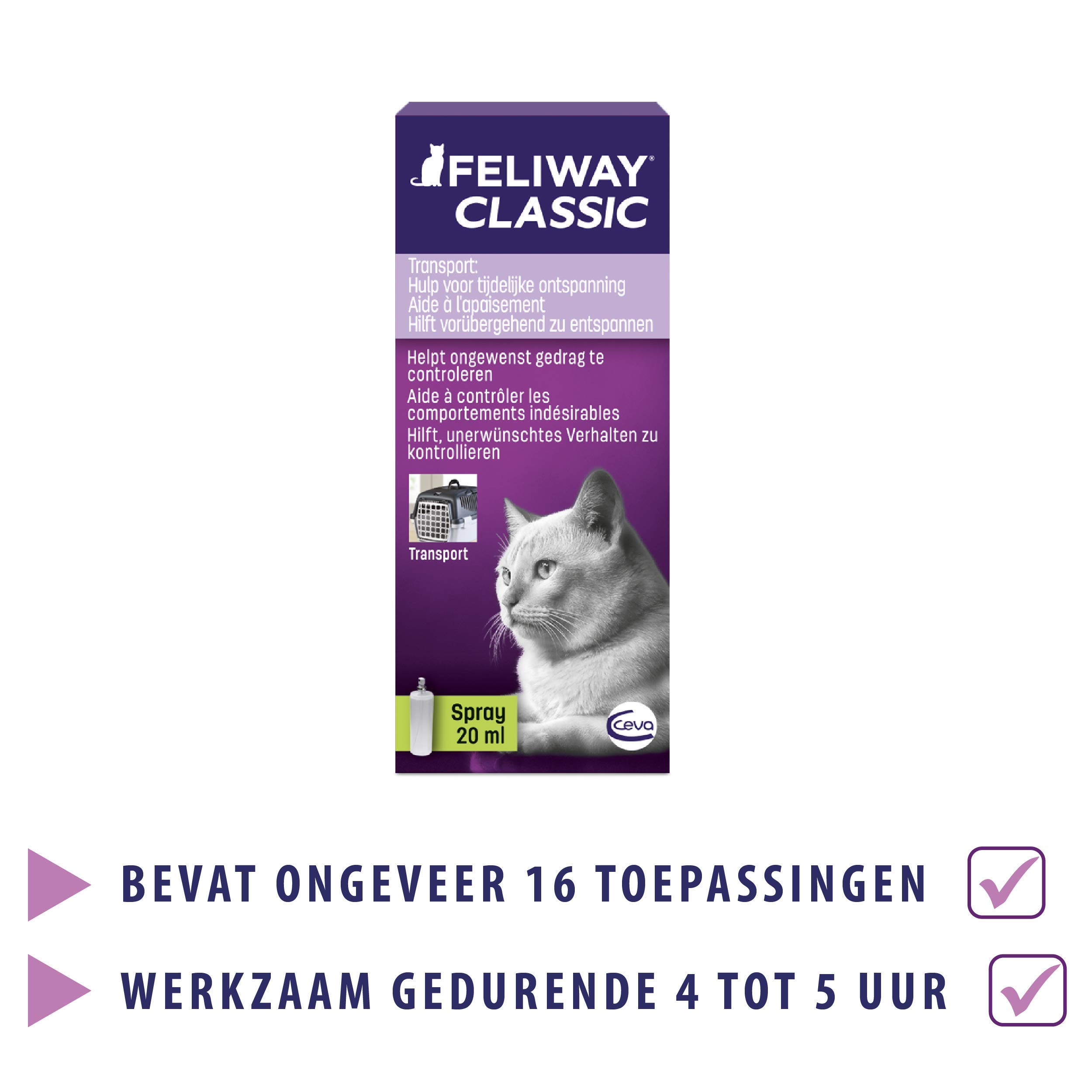 FELIWAY Classic Cat Calming Pheromone Travel Spray (20 mL)