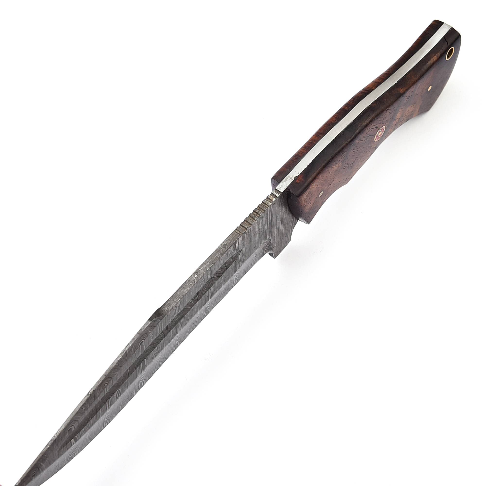 Knife Stack Handmade Damascus Knife for Hunting & Camping | 11 Inches Fixed Blade with Rose Wood Handle Knife with Sheath for Survival & Hunting