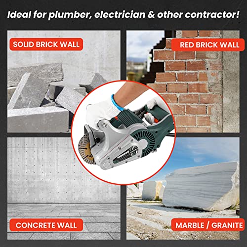 Huanyu Electric Wall Chaser 1 time Molding Wall Groove Cutting Machine Infrared Sighting 4800W Cutting Width 40mm Depth 35mm Wall Chaser Concrete Cutter Magnesium Alloy for Cement Brick Marble 110V