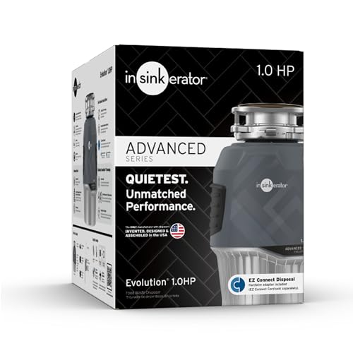 InSinkErator EVOLUTION 1HP 1 HP, Advanced Series Continuous Feed Food Waste Garbage Disposal, Gray