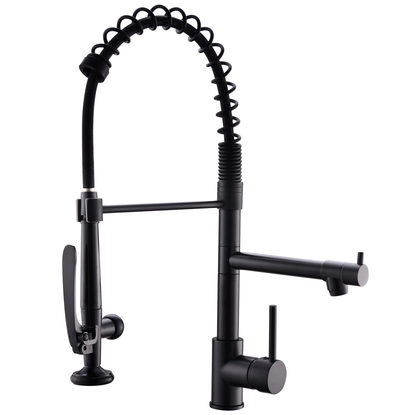 Fapully Black Kitchen Faucet,Commercial Pull Down Kitchen Sink Faucet with Sprayer