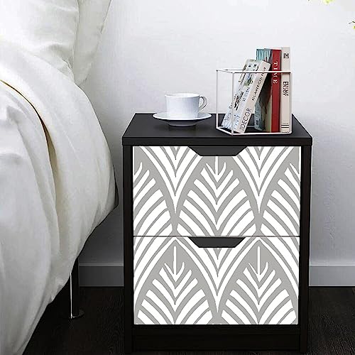 Yun-aeon Modern Silver Leaf Peel and Stick Wallpaper Contact Paper 17.7β X 120β Geometric Silver Boho Print Wallpaper Peel and Stick Self Adhesive Wallpaper Removable Wallpaper