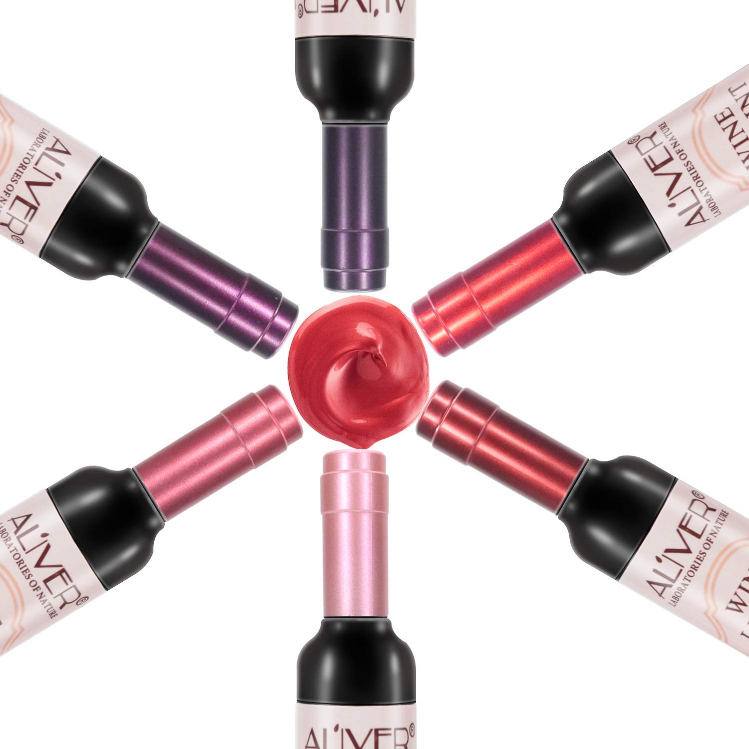 HRAMEX 6 Colors Wine Lipstick,Mini Make Up Wine Bottles Lip Sticks,Matte Long Lasting Waterproof Lip Tint Set Lip Gloss Lip Stain